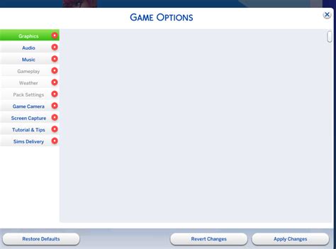 Game Options Bug The Sims 4 Technical Support Loverslab