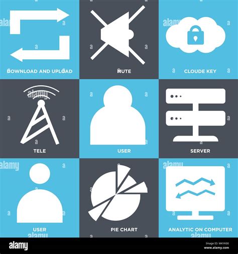 Set Of 9 Simple Editable Icons Such As Analytic On Computer Pie Chart