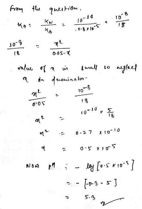 a sample of 50 0 ml of 0 10m nh3 kb 1 8x10 5 is titrated with 0 10m