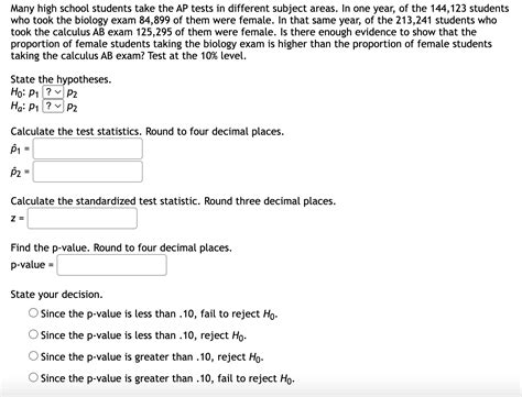 Solved Many High Babe Babes Take The AP Tests In Chegg Com