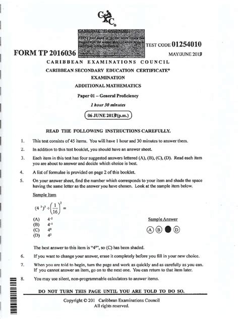 Csec Add Maths 2013 Paper 1 Pdf