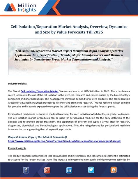 Ppt Cell Isolation Or Cell Separation Market Powerpoint Presentation