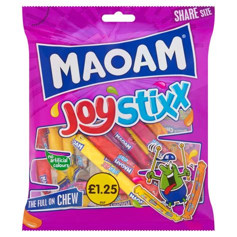 Maoam Joystixx Fruit And Cola Flavour Chewy Sweets Sharing Bag 140g Bestway