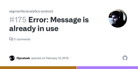 error message is already in use · issue 175 · segmentio analytics android · github