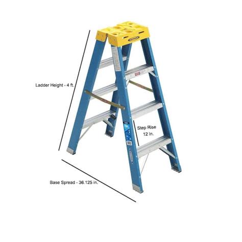 Werner Fiberglass Step Ladder 8 Reach Height With 250 48 Off