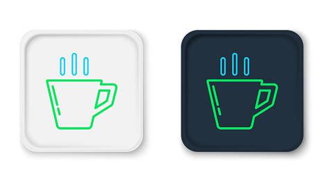 흰색 배경에 격리 된 라인 커피 컵 아이콘 차 컵 뜨거운 음료 커피 다채로운 개요 개념 벡터 검은색에 대한 스톡 벡터 아트 및 기타 이미지 Istock