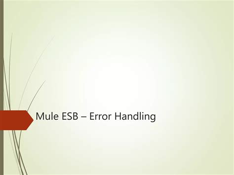Mule Error Handling Ppt