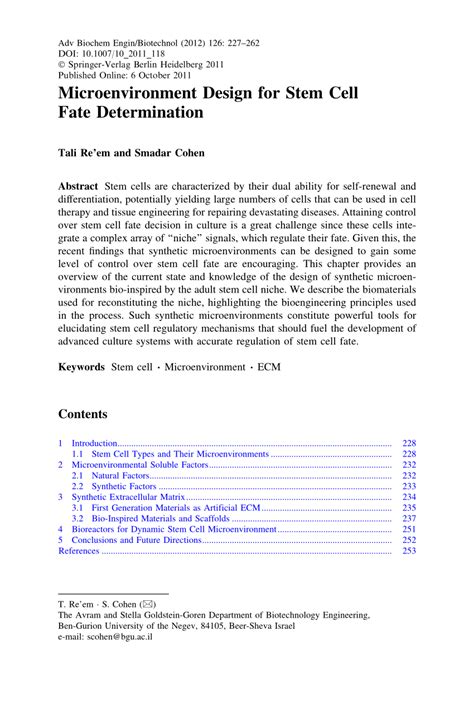 Pdf Microenvironment Design For Stem Cell Fate Determination
