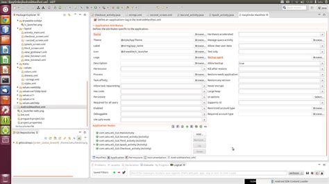 Android Declare Activity In Manifest Using The Eclipse Stack Overflow