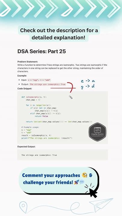 Determine If Two Strings Are Isomorphic Shorts Dsa Coding Interview Python Techcareers