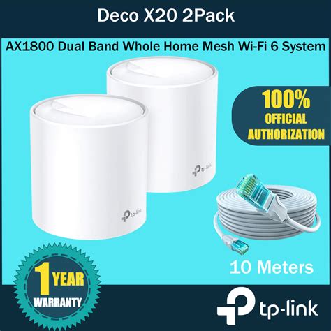 READY STOCKTP Link Deco X20 AX1800 Whole Mesh Wi Fi System 2 Pack MU MIMO Dual Band Wi Fi 6