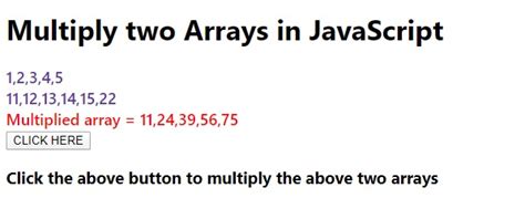 How To Multiply Two Arrays In Javascript