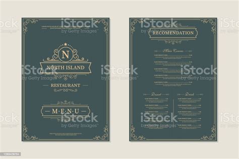 레스토랑 메뉴 디자인 카페 커피 하우스 레스토랑 바 벡터 브로셔 템플릿 음식과 음료 로고 타입 기호 디자인 빈티지 배경 그릇에 대한 스톡 벡터 아트 및 기타 이미지 Istock