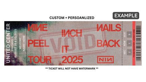 Nine Inch Nails Nin Peel It Back Tour 2025 Custom Commemorative