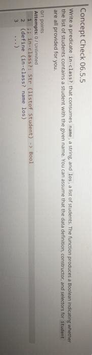 Concept Check 0655 Write A Predicate In Class That