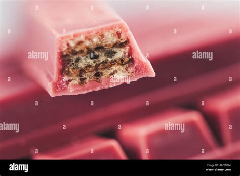 Finger Ruby Chocolate Bar Made From Ruby Cocoa Bean New Dimension Of Chocolate Sweets Stock