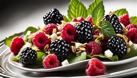 Blackberry Raspberry Salad Premium Ai Generated Image