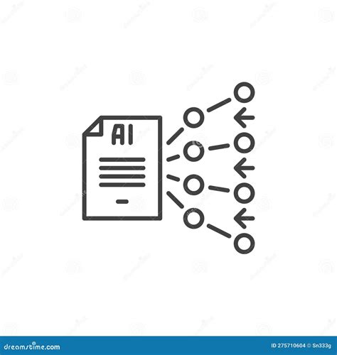 Ai Text Writing Vector Artificial Intelligence Generator Concept Line Icon Stock Illustration