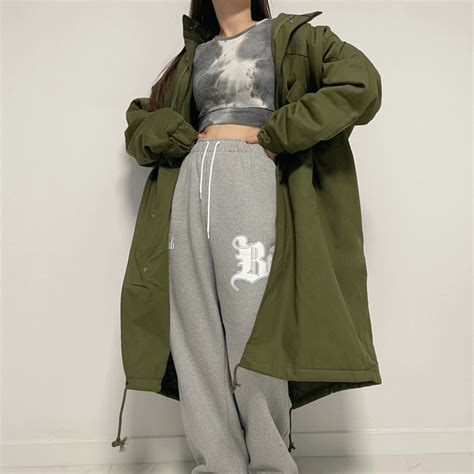 피쉬테일 빈티지 오버핏 롱 패딩 야상 에이블리