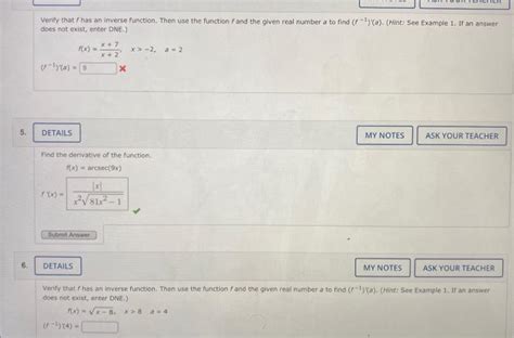 Solved Verify That F Has An Inverse Function Then Use The Chegg