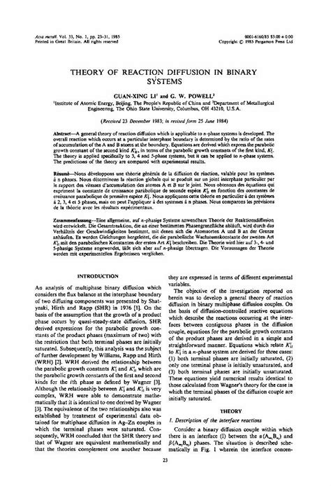 pdf theory of reaction diffusion in binary systems dokumen tips