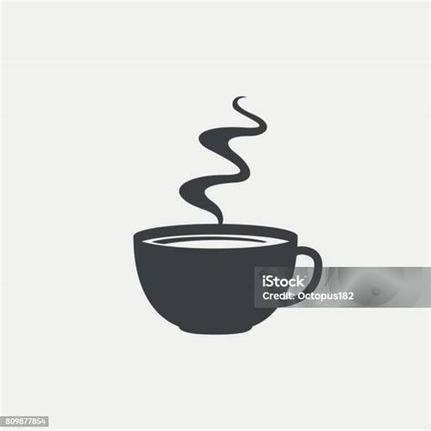 증기 흑백 아이콘으로 커피 한잔입니다 벡터 일러스트입니다 0명에 대한 스톡 벡터 아트 및 기타 이미지 0명 검은색 단일 객체 Istock