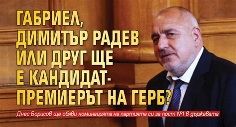 Габриел Димитър Радев или друг ще е кандидат премиерът на ГЕРБ Lupa Bg