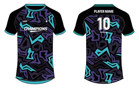 스포츠 저지 티셔츠 디자인 플랫 스케치 일러스트레이션 추상패턴 라글란 라운드 넥 티축구 저지 컨셉의 프론트 뷰 축구 배구 럭비 유니폼 키트 스포츠에 대한 스톡 벡터 아트 및