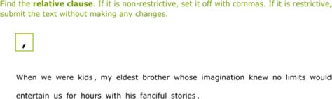 Ixl Commas With Non Restrictive Elements Class Vi English Practice