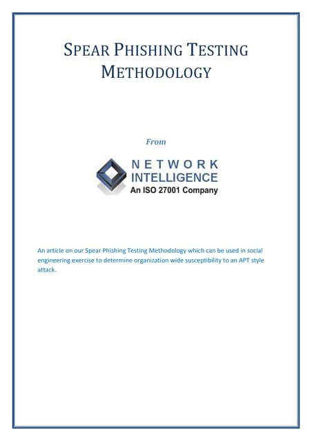 Spear Phishing Methodology Pdf