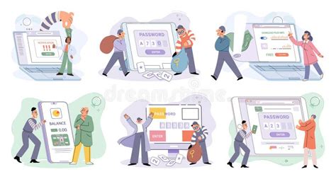Hacker Activity Big Set Hacking Computer Phishing Account Cyber