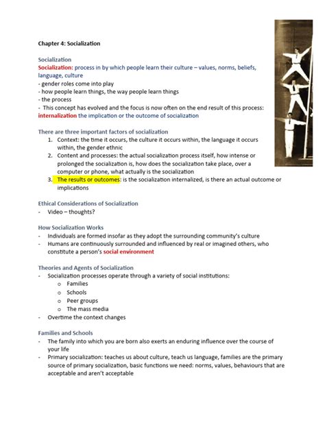 Chapter 4 Lecture Notes Pdf Socialization Self Concept