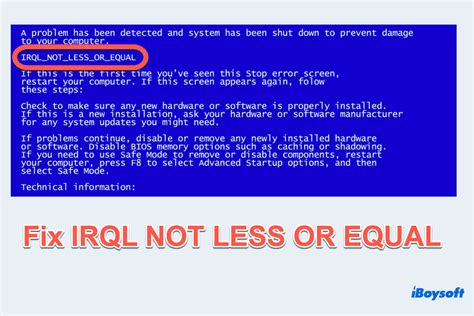 [10 Top Fixes] Irql Not Less Or Equal Error On Windows 10 11