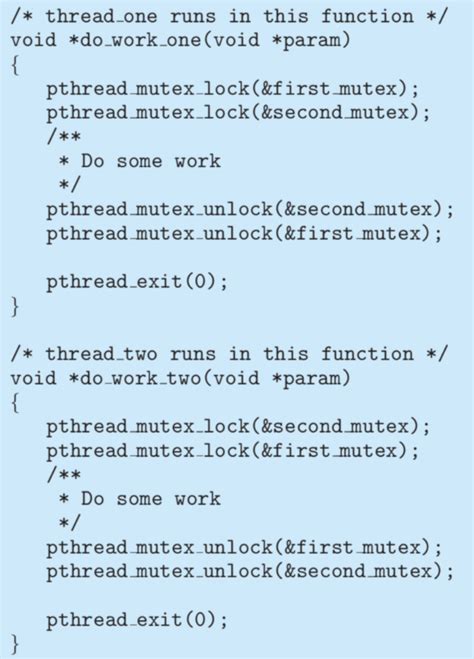 Consider The Example Of Deadlock With Mutex Locks In