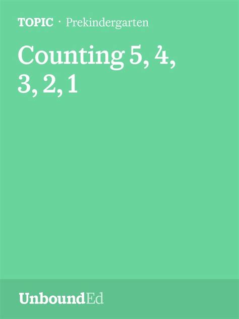 Counting Numbers 1 To 5