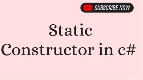 Part 2static Constructor In C Constructor Type In C Youtube