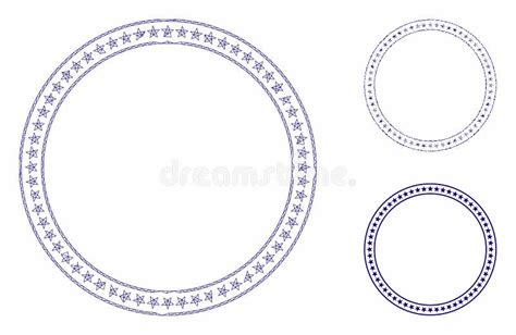 Star Double Circle Frame Vector Mesh Carcass Model And Triangle Mosaic Icon Stock Vector