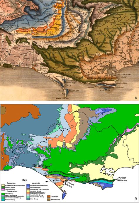 Presentation Of The Geology Of Dorset County On The Part Of A The W