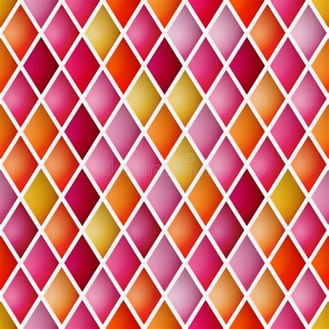 Abstract Colorful Seamless Geometric Grid Background With Colored Shapes Stock Illustration