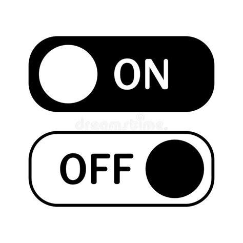 Switch Control On And Off Toggle Switch Icons Turning On Or Off Vector Illustration Stock