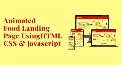 Delicious Animated Food Landing Page Html Css Javascript Tutorial