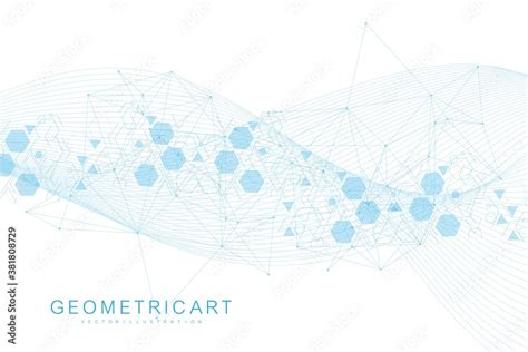 Science Network Pattern Connecting Lines And Dots Technology Hexagons