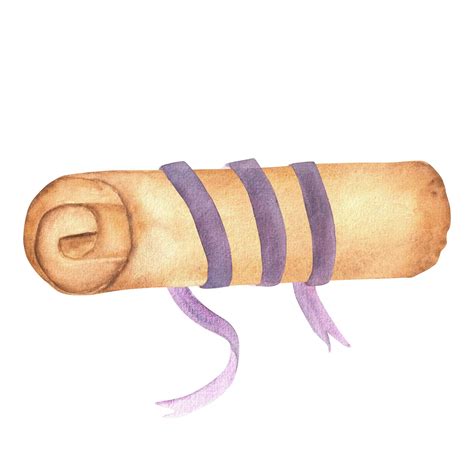 Premium Photo Vintage Aged Paper Scroll Tired With A Ribbon Yellowed Old Parchment With Grunge