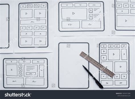 Ux Website Design Wireframe Sketch Prototype Stock Photo Shutterstock