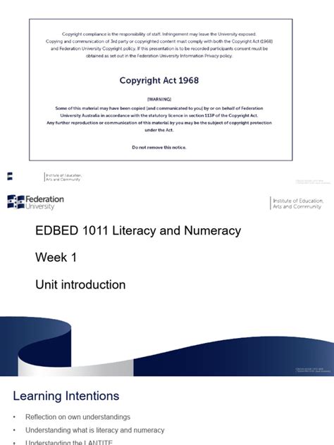 Edbed1011 Week 1 Slides Pdf Literacy Behavior Modification