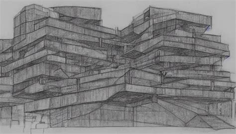 Big Brutalist Villain Base Drawing Architecture Stable Diffusion