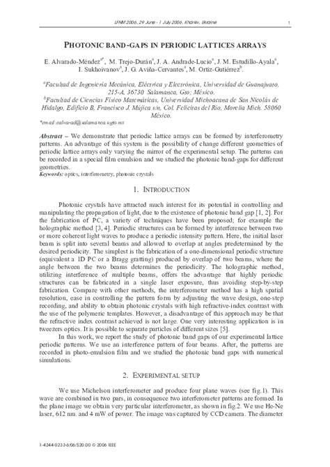 Pdf Photonic Band Gaps In Periodic Lattices Arrays