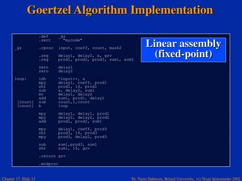 Ppt Chapter 17 Goertzel Algorithm Powerpoint Presentation Free Download Id3340863