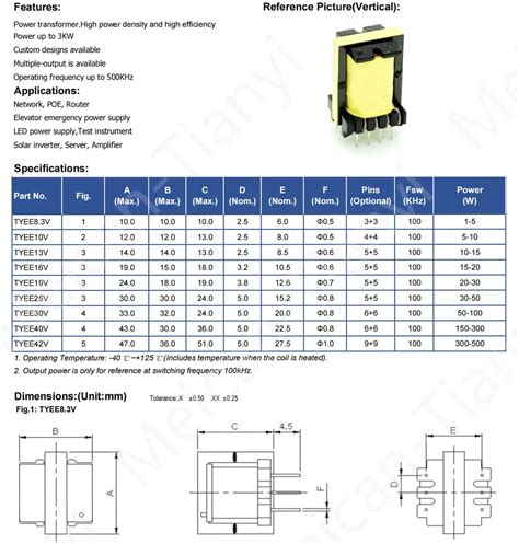 Ee High Frequency Transformer Ei Coil Structure Ac Output V Input V V V V V