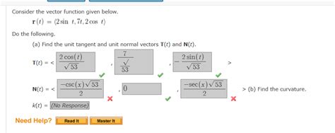 Solved Consider The Vector Function Given Below